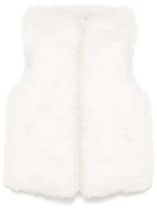 YVES SALOMON Reversible Gilet - White