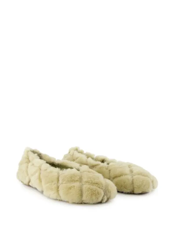 Burberry Shearling Balleria Shoes - Neutrals