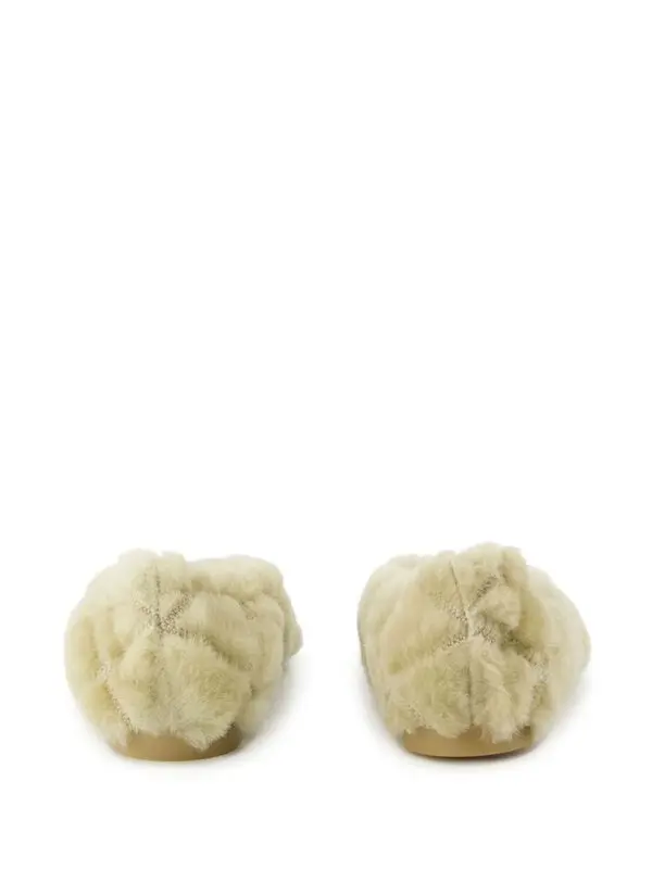 Burberry Shearling Balleria Shoes - Neutrals