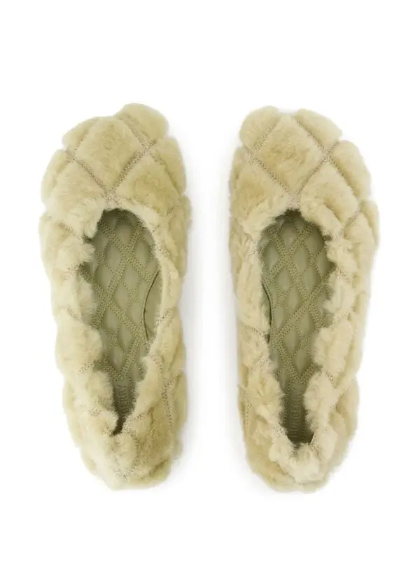 Burberry Shearling Balleria Shoes - Neutrals