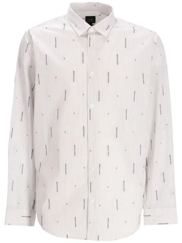 Armani Exchange Logo-print Striped Cotton Shirt