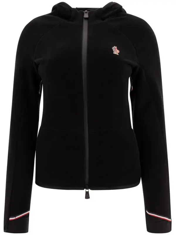 Moncler Logo-patch Fleece Jacket - Black