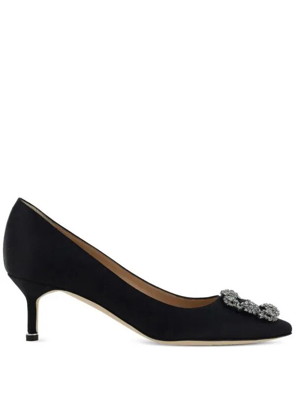Manolo Blahnik 30mm Hangisi Satin Pumps