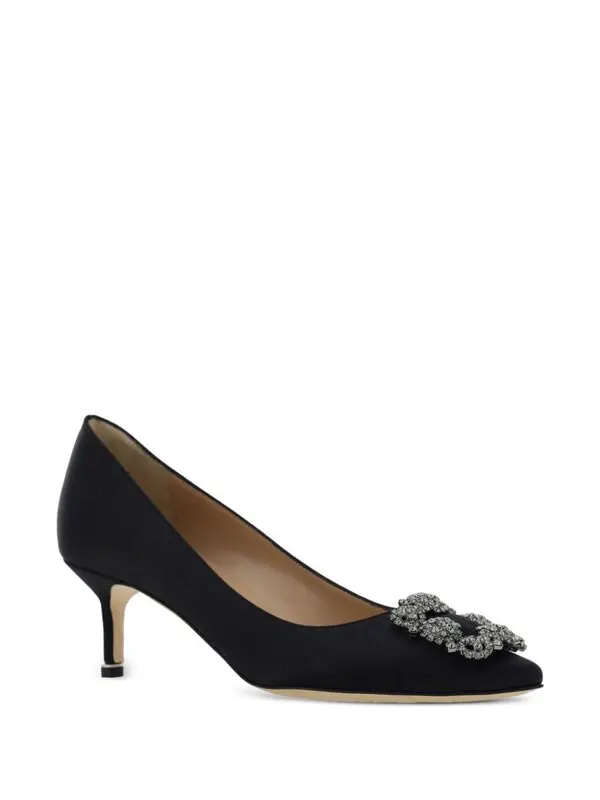 Manolo Blahnik 30mm Hangisi Satin Pumps