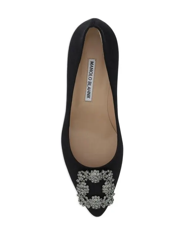 Manolo Blahnik 30mm Hangisi Satin Pumps