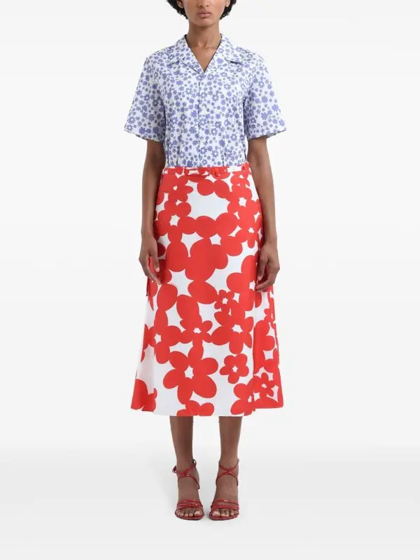 Marni Floral-print Midi Skirt