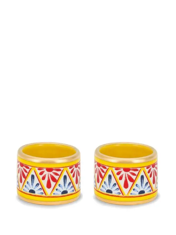 Dolce & Gabbana Medium Porcelain Napkin Rings - Yellow