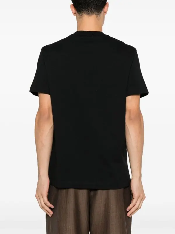 Burberry Check-logo Patch Cotton T-shirt - Black