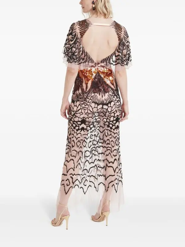 knee length dresses for ladies Atlas Floral Print V-Neck Boho Midi Dress main image 1
