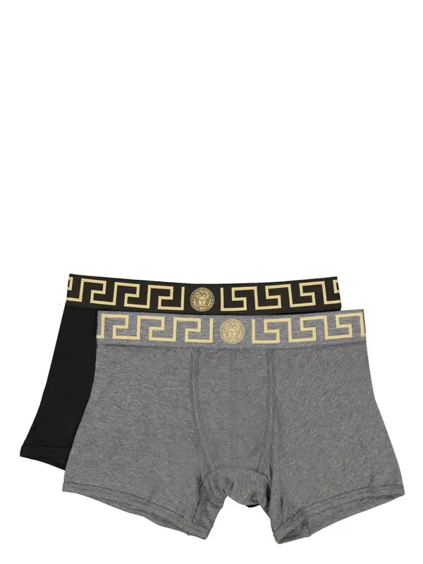 Versace Greca Border Long Boxers - Black