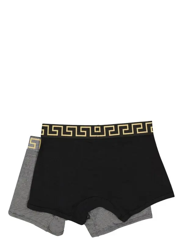 Versace Greca Border Long Boxers - Black