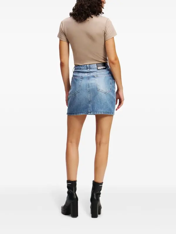 Karl Lagerfeld Coated Denim Miniskirt