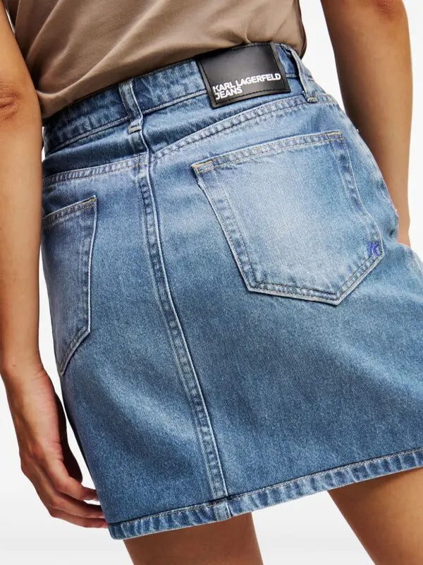 Karl Lagerfeld Coated Denim Miniskirt