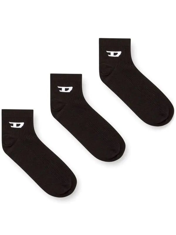 Diesel Logo Ankle Socks - Black