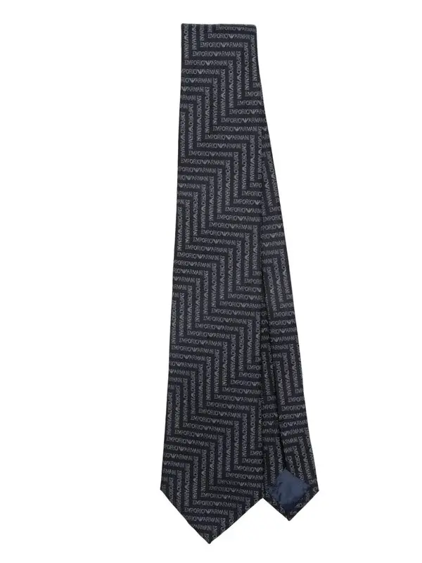 Emporio Armani Logo-jacquard Silk Tie