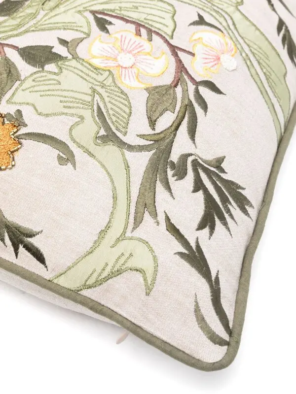 LES-OTTOMANS Garden-embroidered Cushion