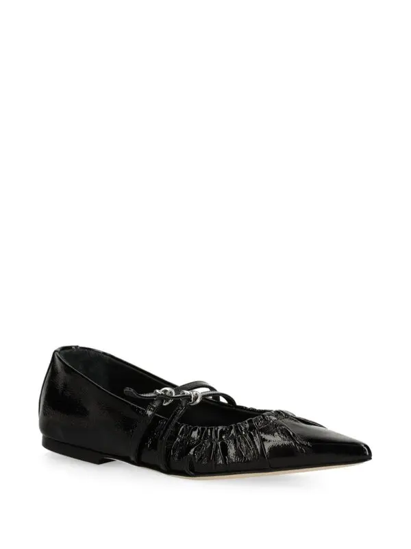 MSGM Ruched Ballerina Flats - Black
