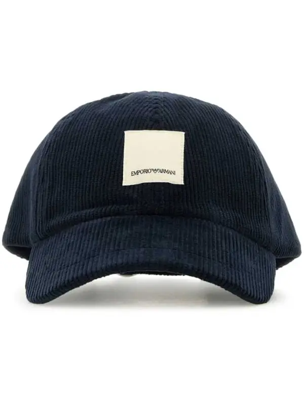 Emporio Armani Corduroy Baseball Cap - Blue
