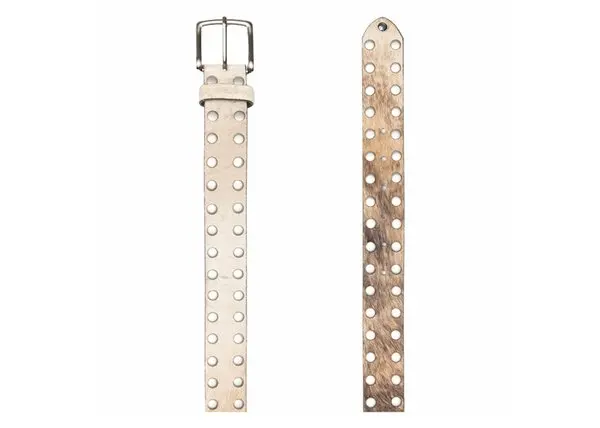StÜssy 8 Ball Studded Belt - Raw Cowhide Hair