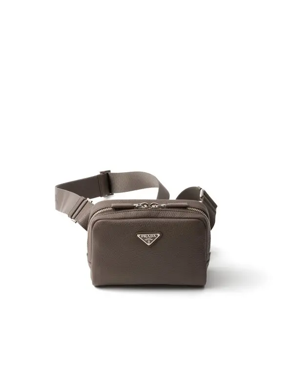 Prada Leather Shoulder Bag - Grey