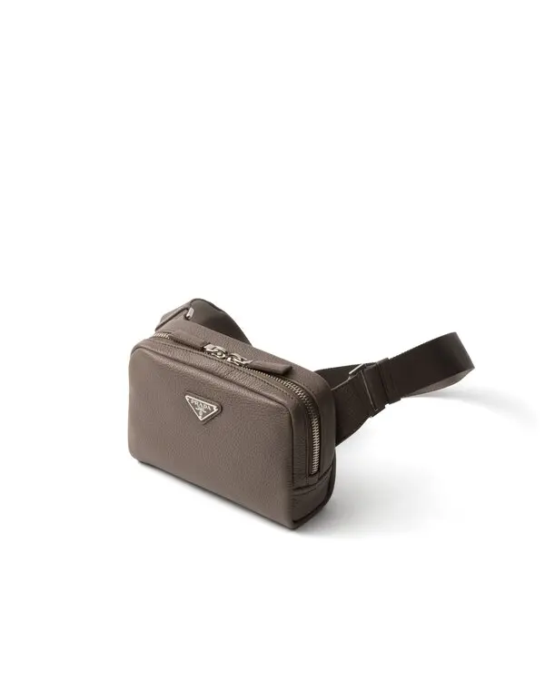 Prada Leather Shoulder Bag - Grey