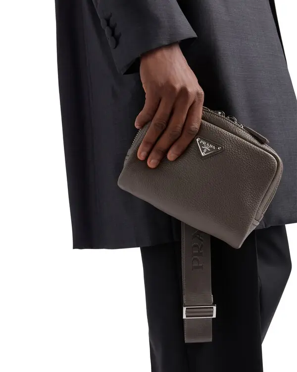 Prada Leather Shoulder Bag - Grey