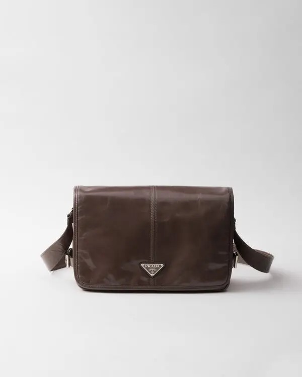 Prada Leather Shoulder Bag - Bamboo/cork Beige