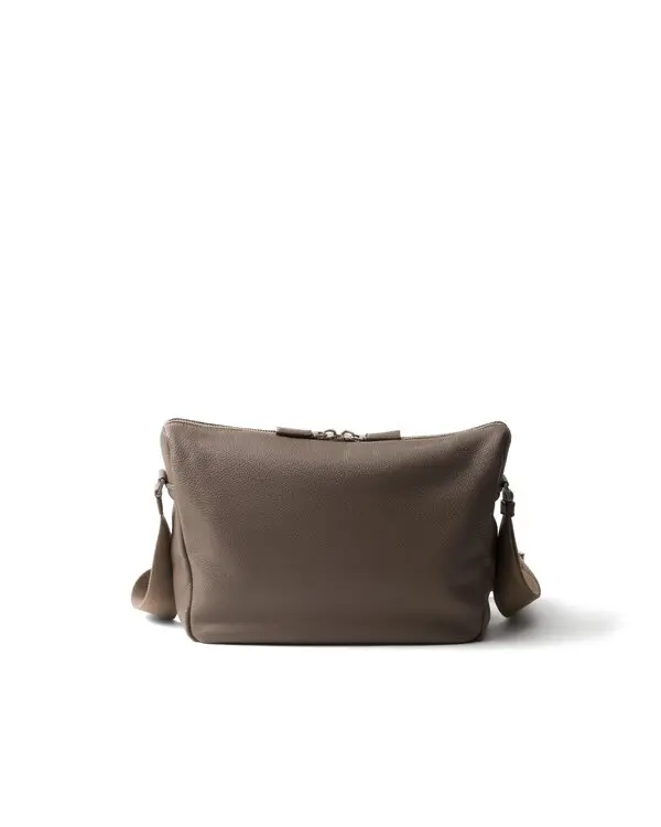 Prada Medium Leather Shoulder Bag - Grey