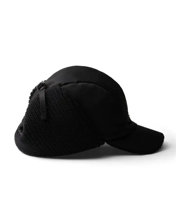Prada Re-nylon And Wool Trapper Hat