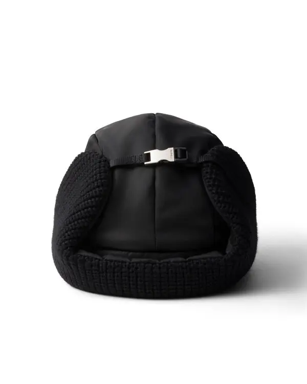 Prada Re-nylon And Wool Trapper Hat