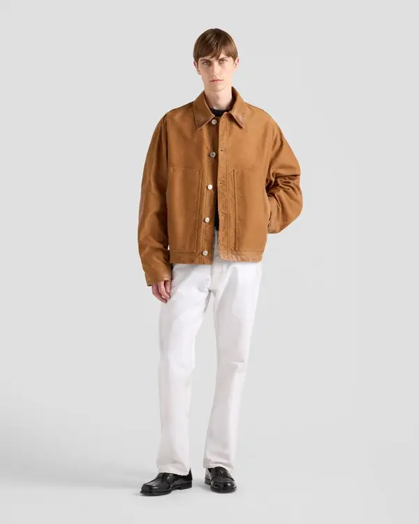 Prada Moleskin Blouson Jacket - Brown | Editorialist