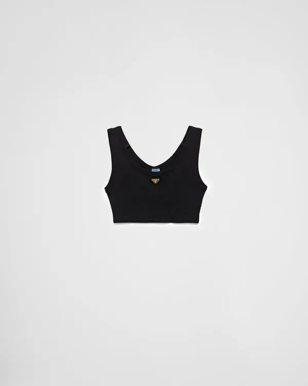 Prada Ribbed Jersey Tank Top