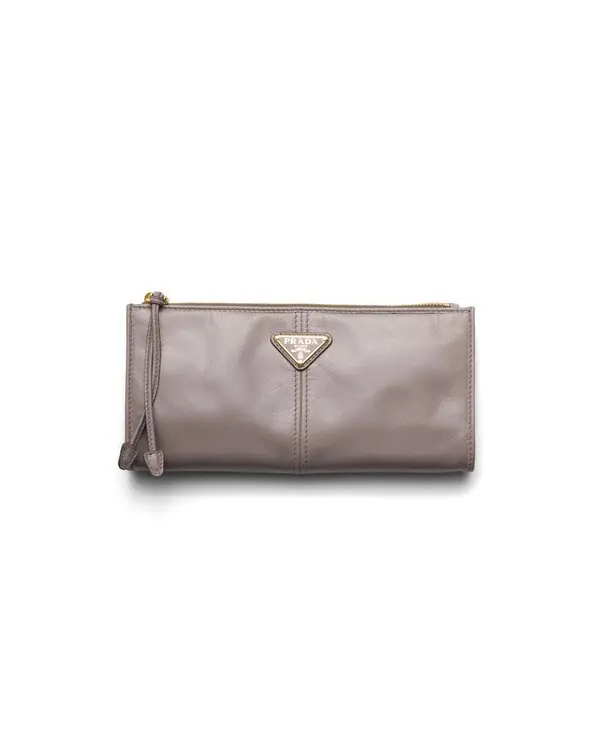 Prada Leather Pouch - Grey