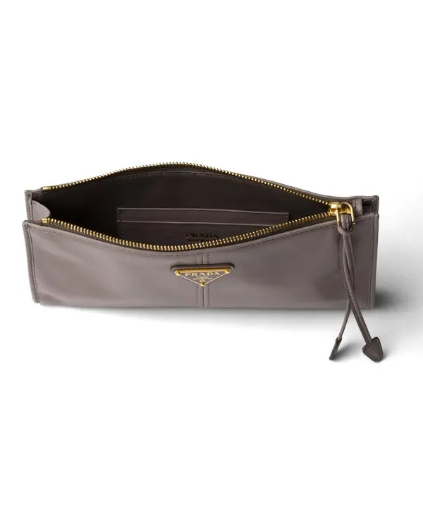 Prada Leather Pouch - Grey