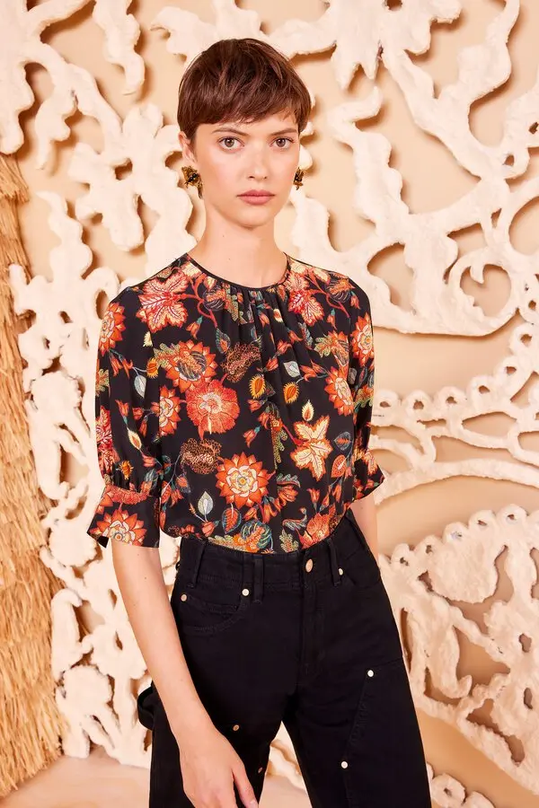 Ulla Johnson Mirelle Floral Print Top
