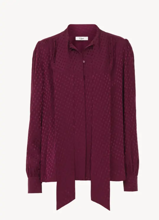 Chloé Lavallière Blouse In Silk Jacquard