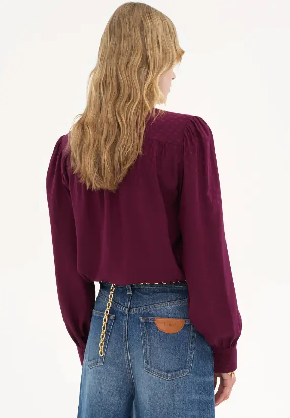 Chloé Lavallière Blouse In Silk Jacquard
