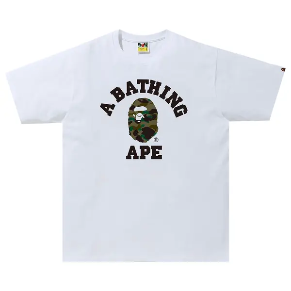 A BATHING APE 1st Camo College Tee /green - White