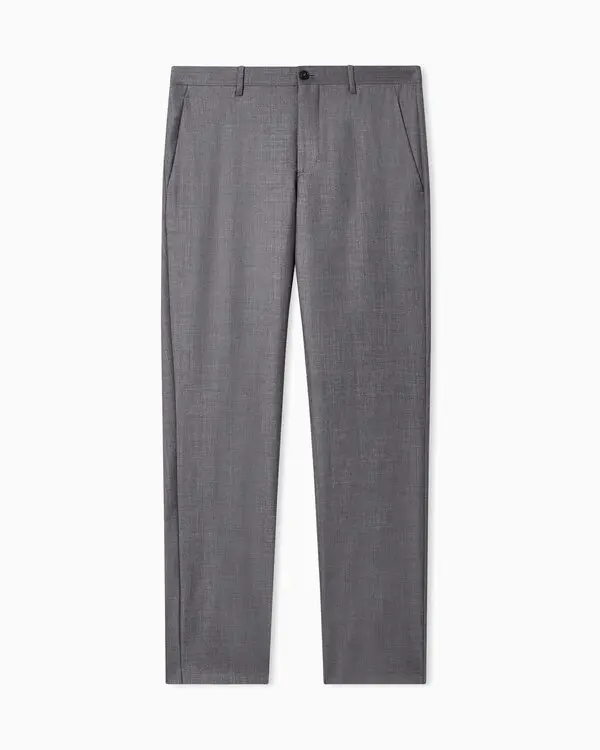 Giorgio Armani Wool And Cashmere Gabardine Trousers - Grey