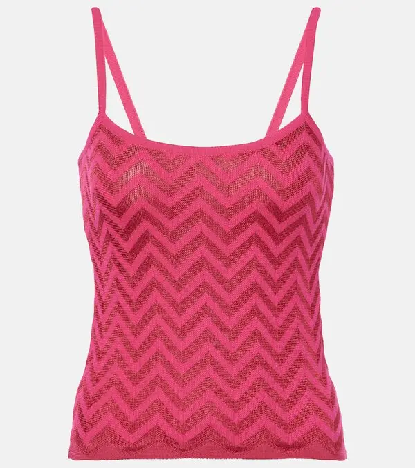 Missoni Zig Zag Cotton-blend Tank Top - Pink