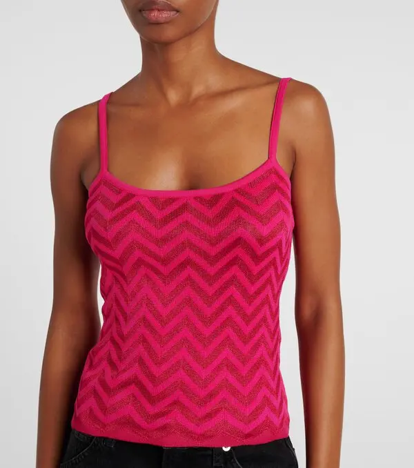 Missoni Zig Zag Cotton-blend Tank Top - Pink