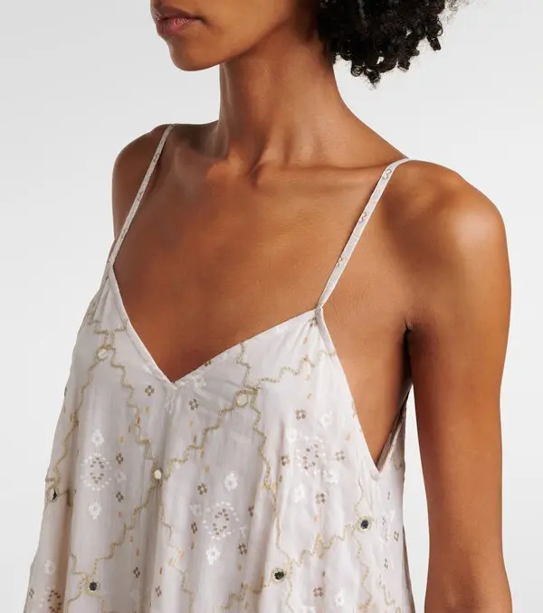 JULIET DUNN Mosaic Printed Cotton Midi Dress - Neutrals