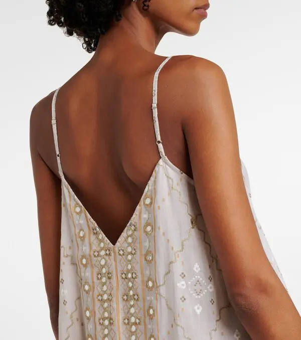 JULIET DUNN Mosaic Printed Cotton Midi Dress - Neutrals