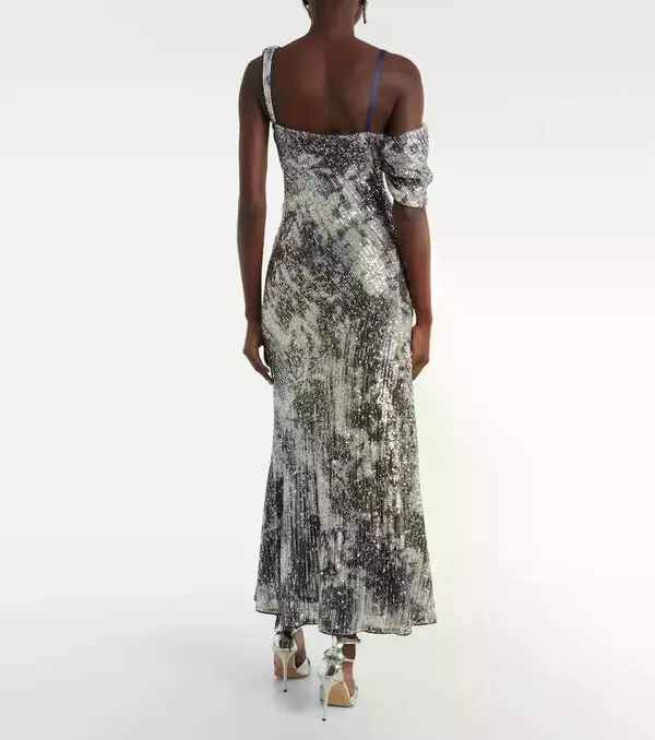 diane von furstenberg sequin dress Coral sequined floral midi dress in black - Diane Von Furstenberg