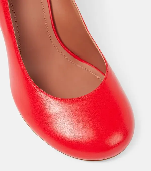 Amina Muaddi Iris 95 Leather Pumps - Red