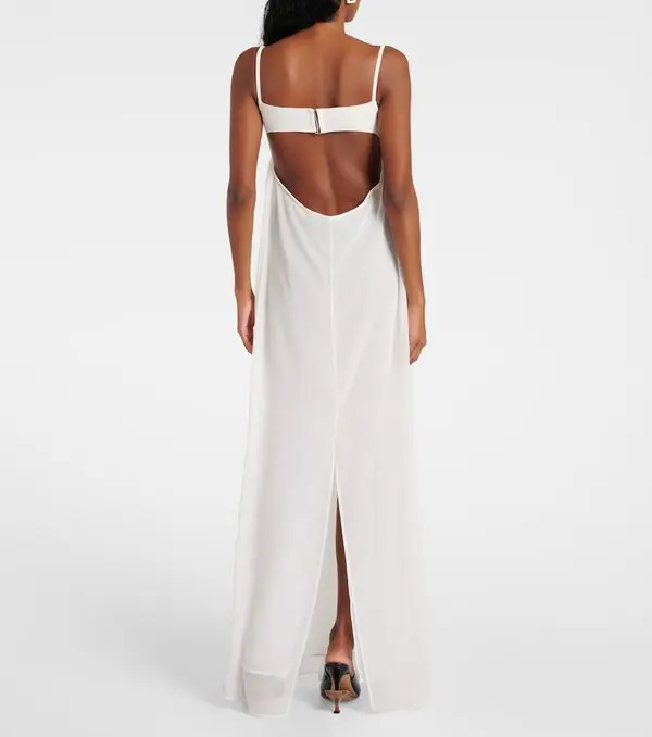 Jacquemus Peplum Maxi Dress - White