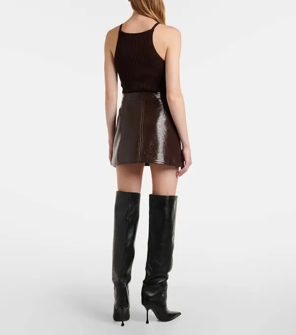 COURREGES Courrèges Reedition Vinyl Miniskirt - Brown