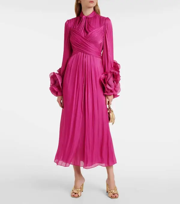 Costarellos Ruffled Midi Dress