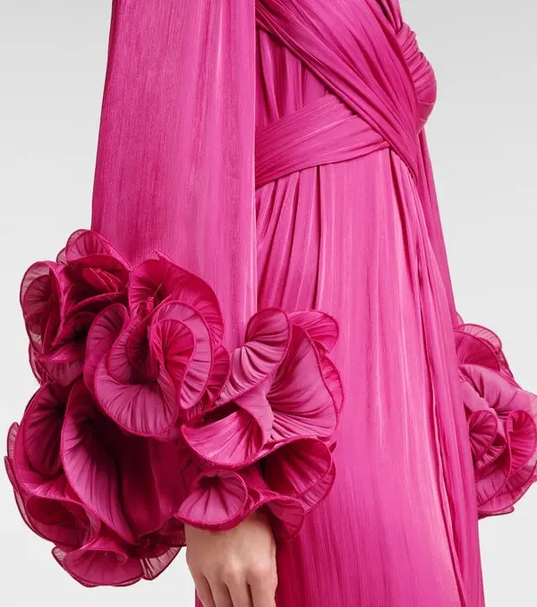 Costarellos Ruffled Midi Dress