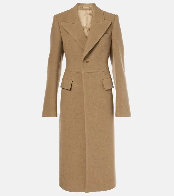 Burberry Single-breasted Wool Coat - Brown